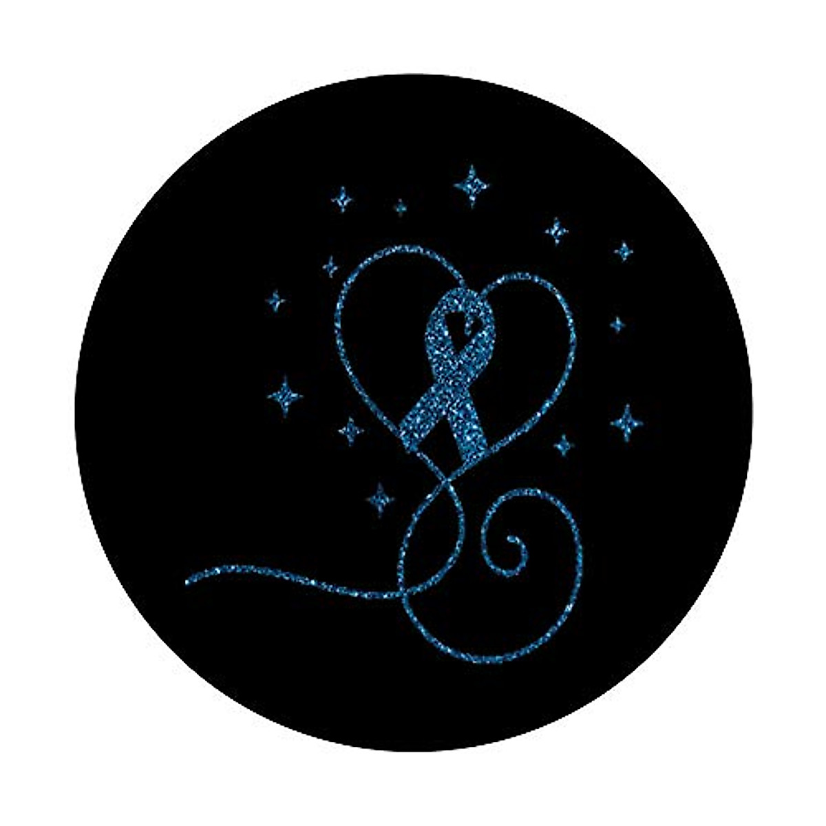 Colorectal Heart Blue Ribbon Colon Cancer Awareness Gift PopSockets PopGrip: Swappable Grip for Phones & Tablets