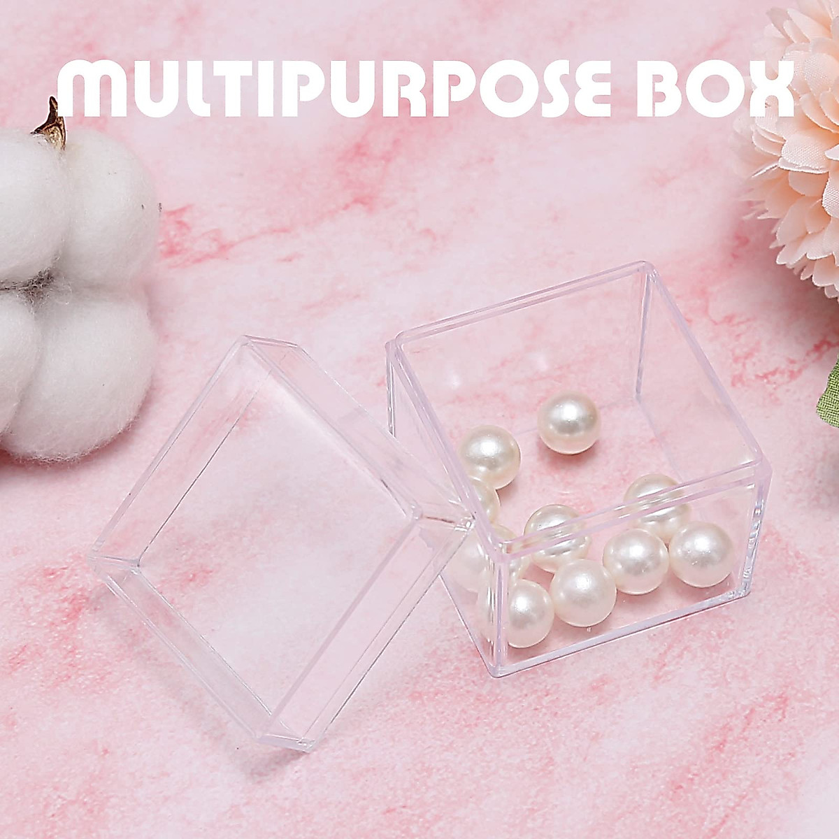 LIDSCURA 36 Packs 2''x2''x2'' Acrylic Box, Acrylic Candy Box, Small Clear Plastic Square Cube Box with Lids, Candy Storage Container, for Candy Pill, Tiny Jewelry, Cosmetics, Jewelry, Party Favor