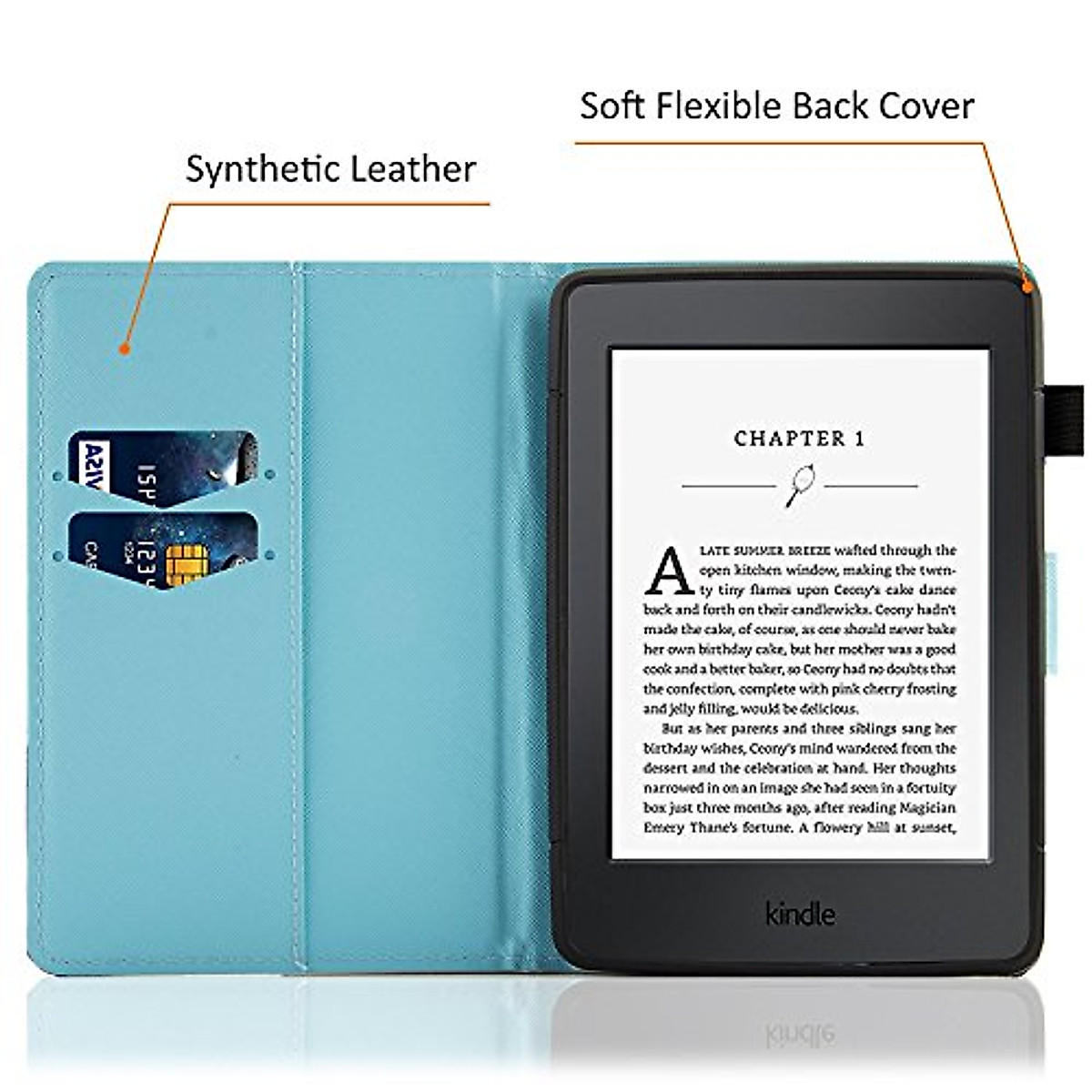 Dteck Case for Kindle Paperwhite (6" Display) - Slim Fit Folio Case Lightweight Flip Protector Durable Protective PU Leather Cute Cartoon E-Reader Cover Case (Purple Horse)
