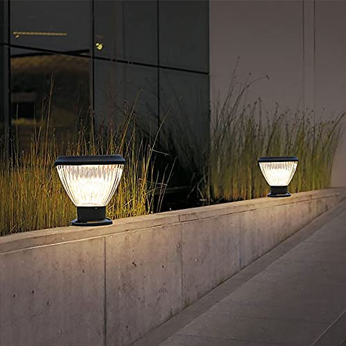 Kangl Solar Column Headlight Home Outdoor Garden Villa Pillar Lamp Waterproof Outside Landscape Fixtures,Creative Pumpkin Shape Fence Lights,for Walkway Path Driveway(Warm White)