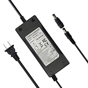 aunstarwei 54.6V 2A Power Supply Adapter Charger for 48V Lithium Li-ion Battery Pack with DC 5.5x2.5mm Plug