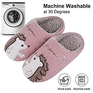 Kids Animal Slippers Hedgehog House Slippers with Memory Foam for Girls and Boys Winter Indoor Shoes, Pink Size 3-4