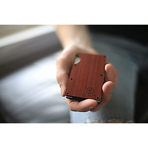 Slymr – Sloan - Minimalist Slim Wallet for Men – RFID Blocking – Metal Wallet With Money Clip – Carbon Fiber Front Pocket Wallet