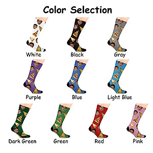 ShineSand Crazy Funny Food Socks,Novelty Custom Face Socks,Photo Socks Personalized With Pizza Taco Beer Avocado Fun Gift
