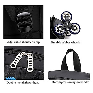 VIDOSCLA Camouflage Kids Elementary Trolley Backpack Senior High School Rolling Carry-on Luggage BookBag with Wheels for Teens