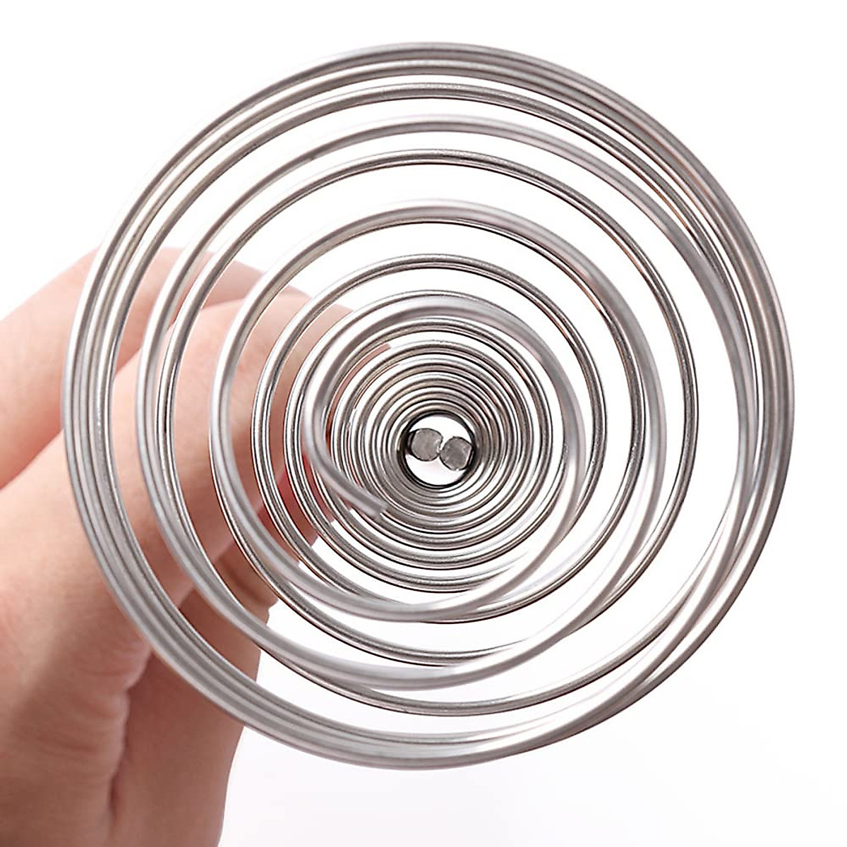 Coil Whisk Eggs, 8 Inch Egg Beater, Stainless Steel Wire Whisk, Egg Whisker with Rotating Spring, Flexible Egg Beater, Hand Eggbeater for Cooking Whipping Mixing Blender Kitchen Cream Egg