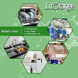 Litorange Lead-Free 2 PCS Brass Angle Stop Add-A-Tee Valve 3/8" Compression Inlet by 3/8" Compression Outlet by 3/8 Inch Easy Connect Tee