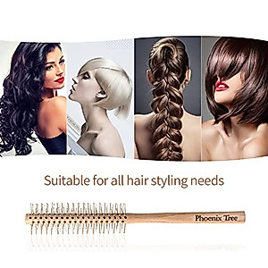 Phoenix Tree Small Round Brush for Short Hair, for Women and Men, Best for Thin Hair, Bangs, Beard, Curling,Straight Hair, Blow Dryer Styling, Mini Size(Golden)
