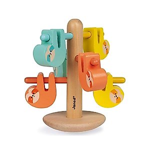 Janod World Wildlife Federation – Wooden Sloth Balancing Game - 7 Piece Set – Ages 2+ - J08607