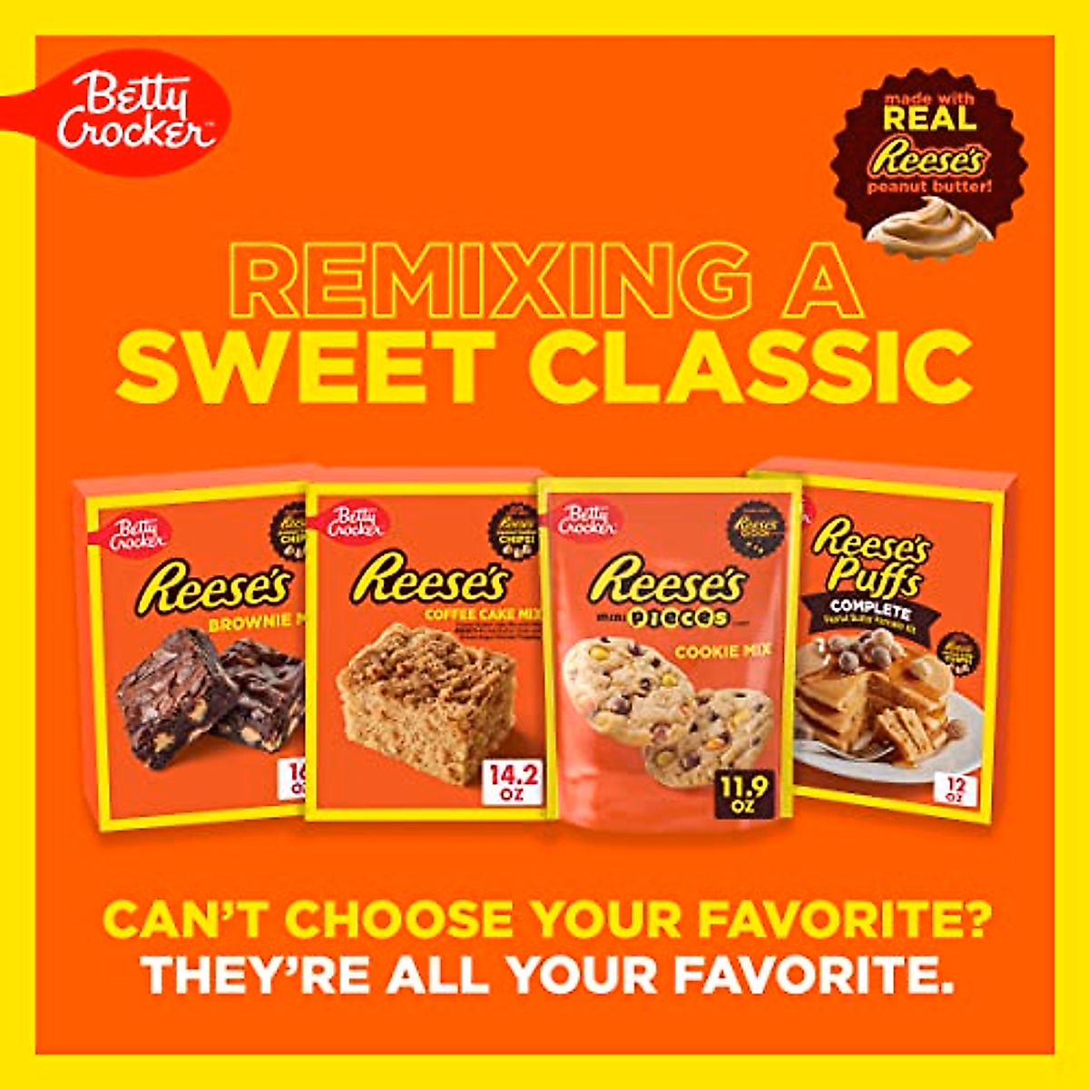 Betty Crocker REESE'S Peanut Butter Premium Brownie Mix, 16 oz.