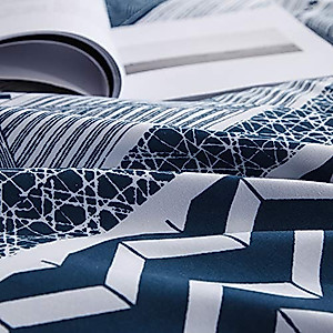 HYPREST Bohemian Duvet Cover Queen Size -Blue and Teal Duvet Cover Soft Lightweight Comforter Cover Set, Oeko-TEX Certificated (No Comforter)