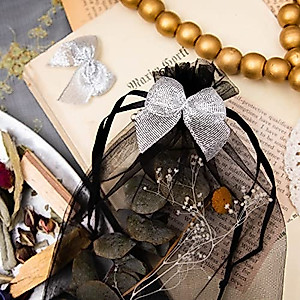 Mini Silver Satin Bows with Self-Adhesive Tape (1.5 in, 200 Pack)