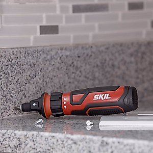 SKIL Rechargeable 4V Cordless Screwdriver with Circuit Sensor Technology Includes 45pcs Bit Set, USB Charging Cable, Carrying Case - SD561204