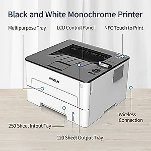 Pantum Monochrome Laser Printer Black and White Laser Printer Wireless Small Computer Printer with Auto Duplex 2-Sided Printer Home Use with Mobile Printing and School Student, 30ppm P3012DW