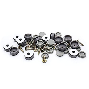 GorillaGlides CB193 3/4 Inch Chair Glides/Furniture Feet Floor Protectors (Set of 16 Sliders) Self-Adhesive or Screw-On, for Sliding on Carpet and Hard Surface Flooring, Round