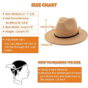 Lisianthus Women Wide Brim Wool Fedora Panama Hat with Belt Buckle A-Camel