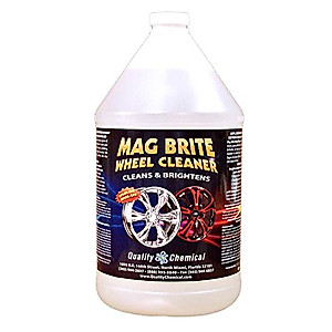Quality Chemical Mag Brite / Acid wheel & rim cleaner / Formulated to safely remove brake dust & heavy road film / 1 Gallon (128 oz.)