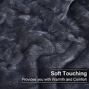 EASELAND Soft Queen Size Blanket All Season Warm Microplush Lightweight Thermal Fleece Blankets for Couch Bed Sofa,90x90 Inches,Dark Grey