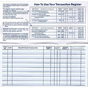 Checkbook Registers, 23-24-25 Calendars, for Personal Checkbook, Transactions Ledgers, Pack of 10