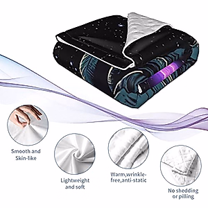 Space Astronaut Blanket for Boys Girls 30x40 Inch Purple Galaxy Baby Boy Blankets Newborn Super Soft Fleece Toddler Throw Blankets for School Nap Sofa Bedroom Decor Kids Throw Blanket