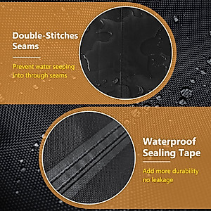 STARTWO Patio Furniture Covers, Outdoor Furniture Cover Waterproof, Windproof Tear Resistant Outdoor Sectional Couch Cover, Patio Cover for 7-12 Seats Dining Table Chair Set, Black, 98x78x32inches