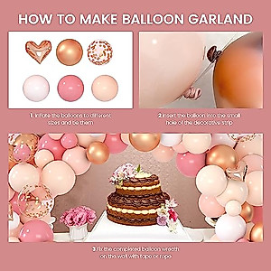iLaFm 150pcs Blush Balloons Garland Arch Kit Dusty Rose Pink for Wedding Anniversary Princess Theme Garden Tea Party Bachelorette Birthday Bridal Shower Decorations…