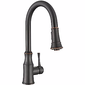 AguaStella AS94ORB Oil Rubbed Bronze Kitchen Sink Faucet with Pull Down Sprayer Single Handle High Arc