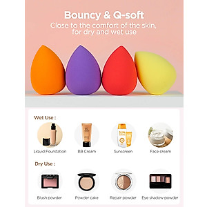 InnoGear Professional Makeup Brushes Set, 16 Piece with 16 Makeup Brushes and Sponges and Brush Cleaner, Black Golden