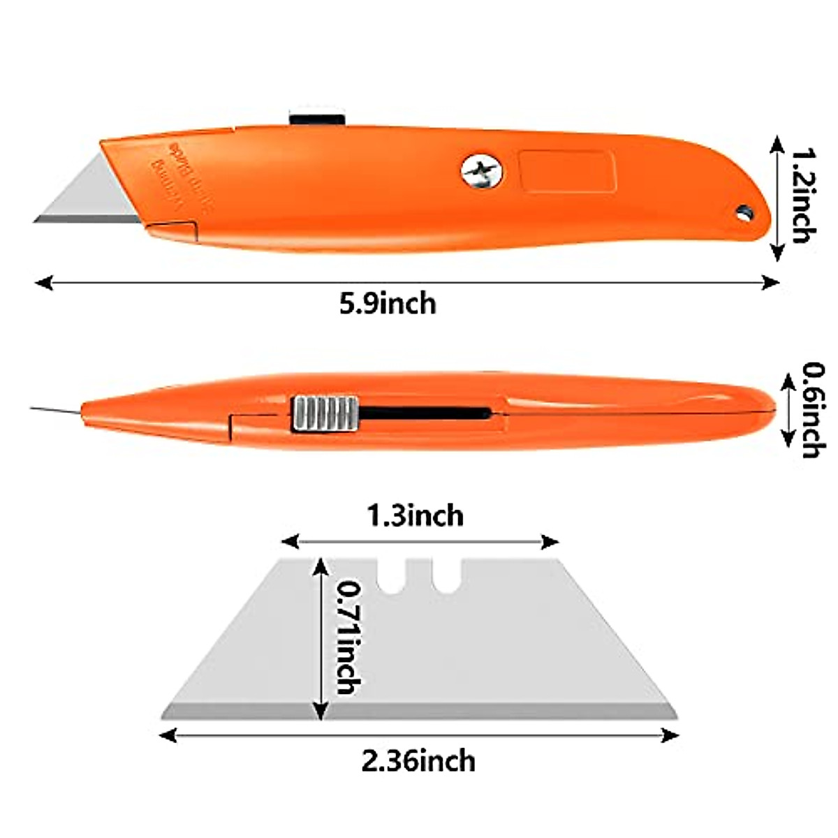 DIYSELF 2Pack Utility Knife Box Cutter Retractable and 100Pack Box Cutter Blades