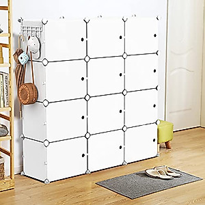 VTRIN Portable Shoe Rack Organizer 48 Pair Tower 4 Tiers for Entryway Shelf Storage Stand for Heels Boots Slippers Cabinet Narrow Standing Stackable Space Saver White