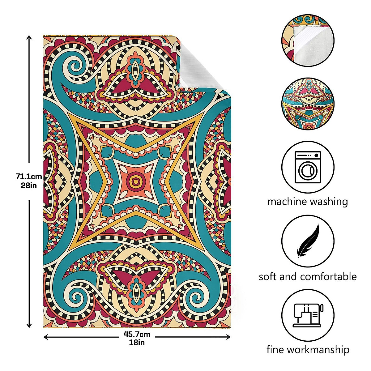 Floral Paisley Dish Towels for Kitchen Soft Tea Towel Set of 4 Absorbent Dishcloths Hand Towels for Drying Dish Cloths 28" x 18"