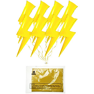 8 Pieces 36 Inch Yellow Lightning Bolt Balloons Large Flash Foil Party Balloons Foil Balloons for Birthday Party, Wedding, Baby Shower Decorations