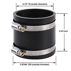 O'SKOOL 2-1/2 Inch Dust Control Flex Cuff With Hose Clamps-2Pack