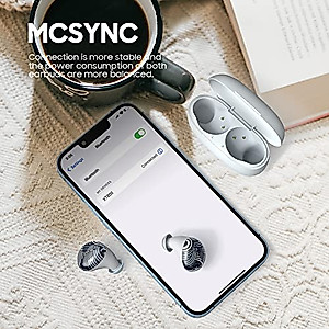 xtremtec True Wireless Stereo Earbuds Bluetooth in-Ear Headphones with Wireless Charging Case IPX6 Waterproof Bass Noise Isolation Earphones with Mic for TV Laptop iPhone Android Sport (Glacier Grey)