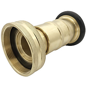 RosyOcean 2 Inch NPSH Fire Hose Nozzle Brass Fire Equipment Industial Heavey Duty Spray Jet Fog Nozzle