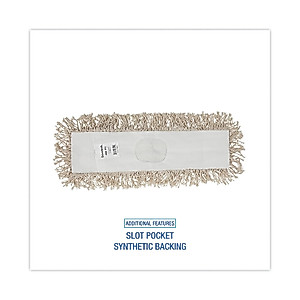 Boardwalk BWK1018 18 in. x 3 in. Cotton Dust Mop Head - White