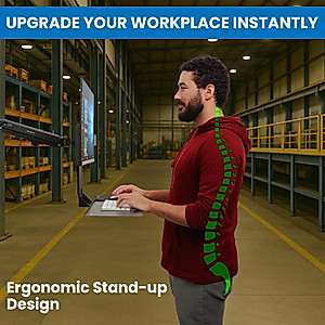 Mount-It! Monitor and Keyboard Wall Mount, Standing Workstation VESA Keyboard Tray Platform, 26 Inch Wide Platform with Surface for Mouse Pad (MI-7917)