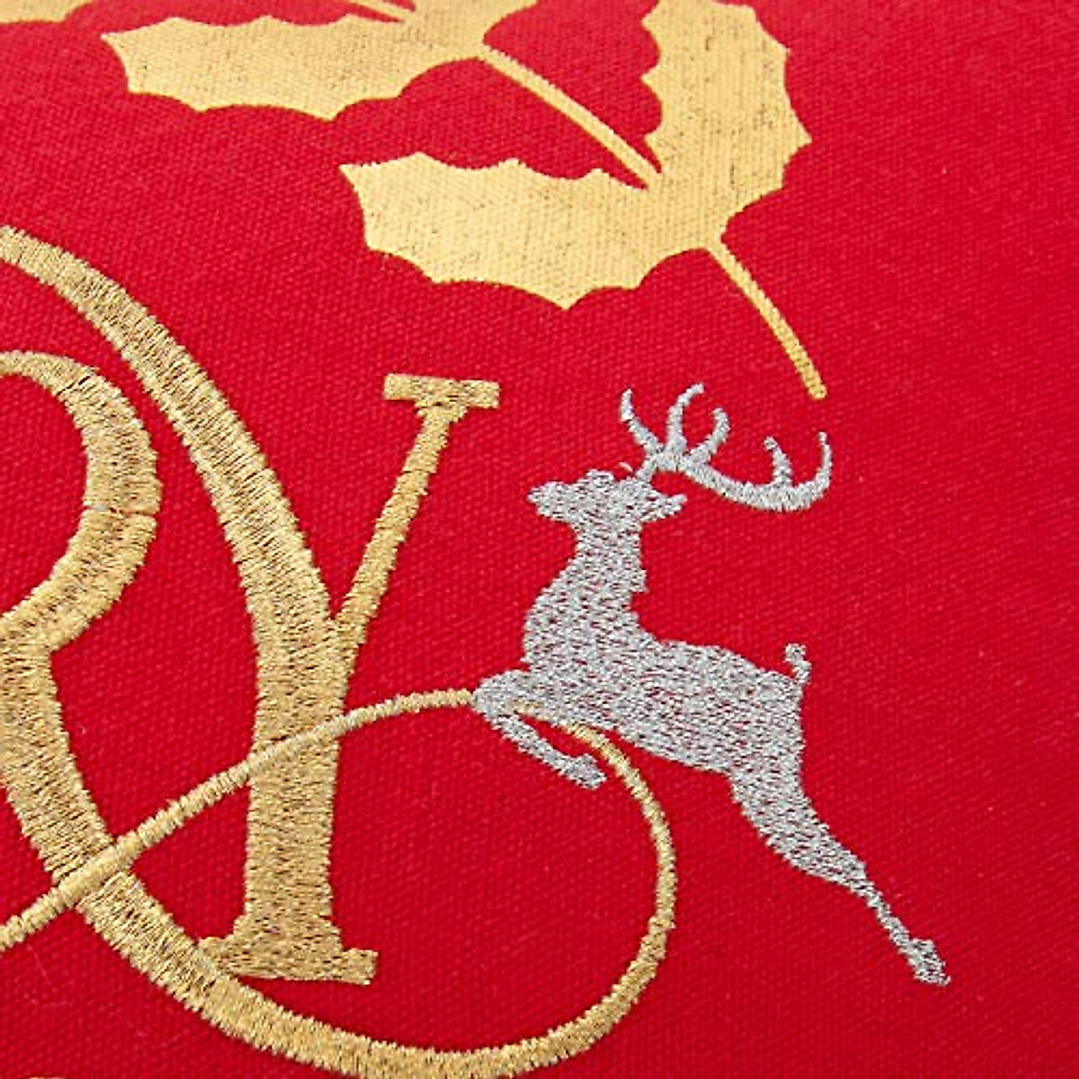 Pillow Perfect Merry Christmas Decorative Throw Pillow, 18", Red/Gold/Silver