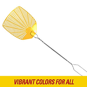 PIC Wire Metal Handle Fly Swatters (Colors May Vary), 6 Pack