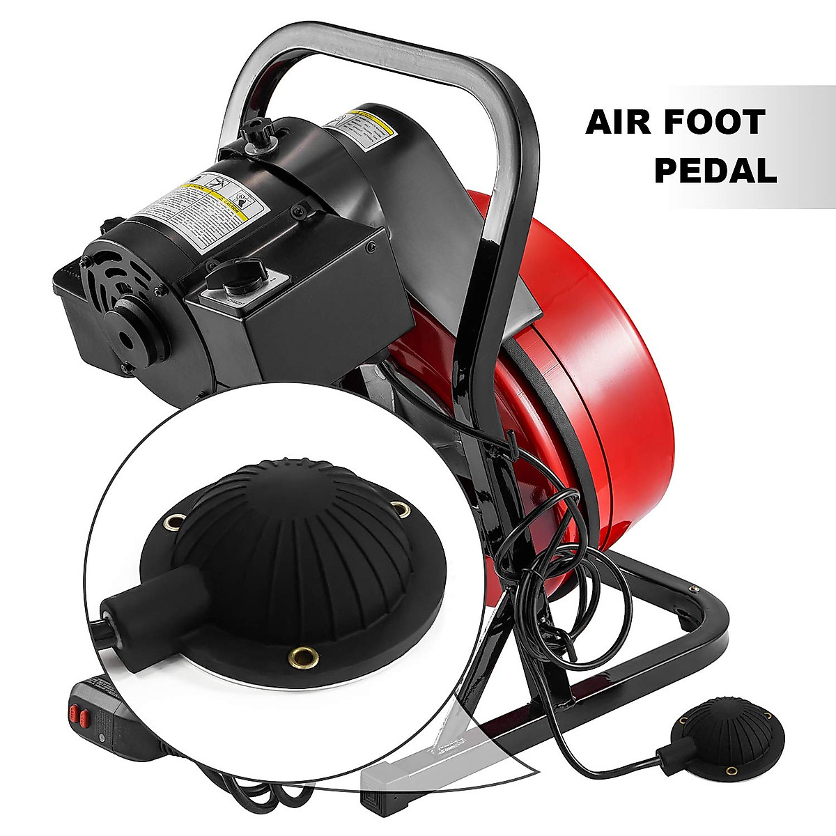 Air Foot Pedal, Briidea Air Foot Pedal Switch for Drain Cleaning Machines, With 8' Long Hose, Fits Ridgid, General, Spartan, Electric Eel, Trojan