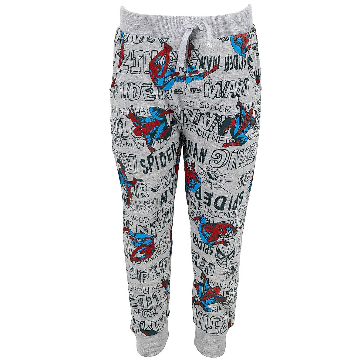 Marvel Spider-Man Little Boys French Terry Sweatshirt and Jogger Pants Set Grey Heather - Spider-Man 7-8