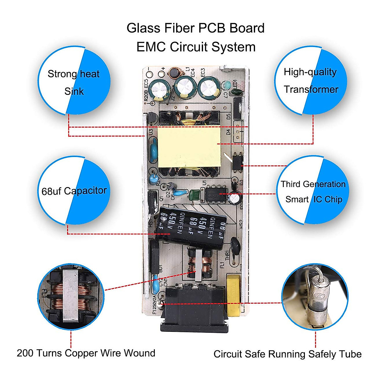 9V 5A Power Supply, COOLM 9V 5A Power Adapter 45W DC 9V5A 5000ma AC 110V-240V Transformers Interface 5.5 x2.5mm for LED Strip Lights