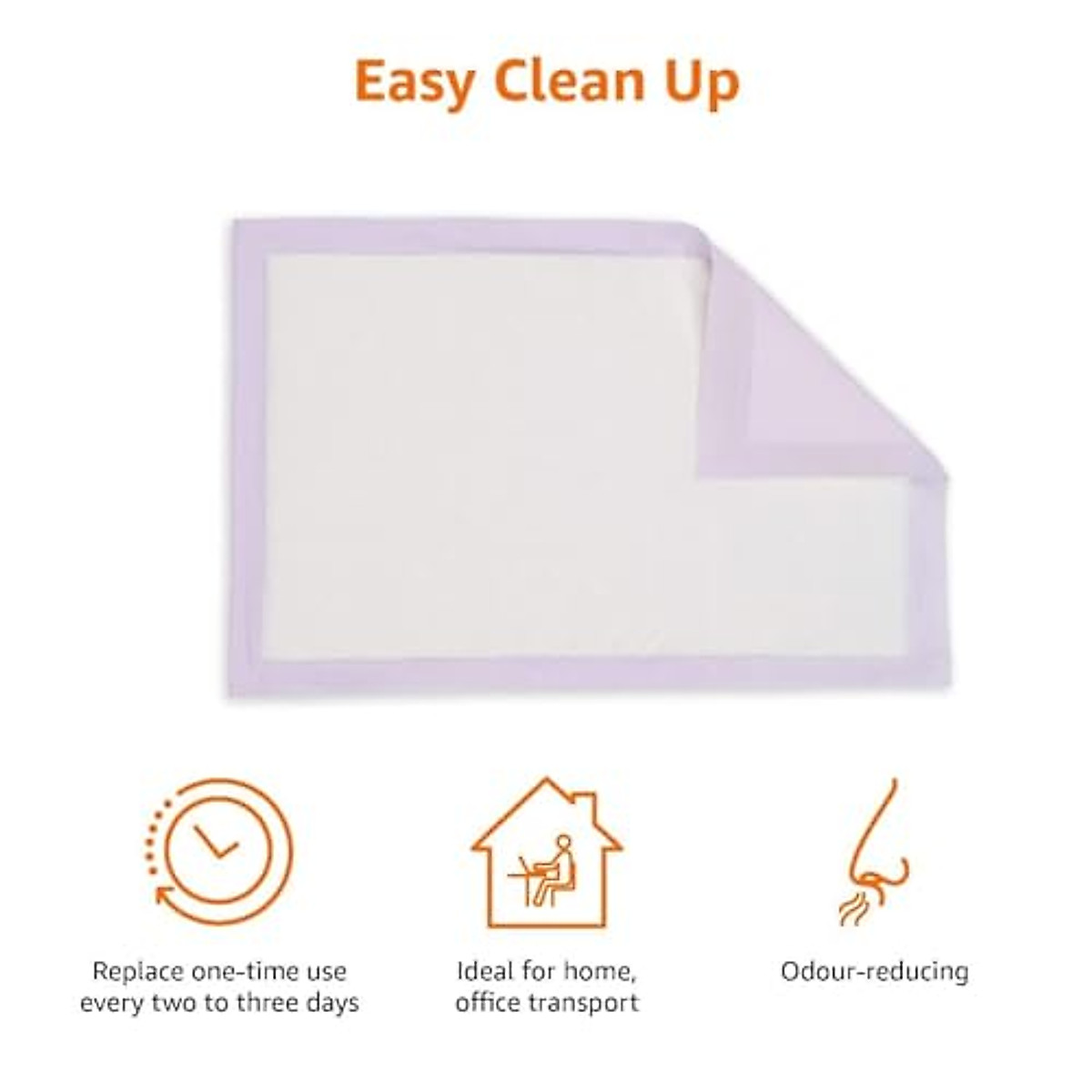 Amazon Basics - Cat Litter Pads, 1 Size Fits Most Litter Boxes, 20 Count, Fresh Scent, PE Film, Odor Control, Easy Cleanup, Purple