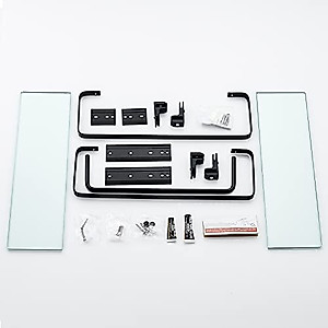 Ddtohan 15.7 Inches Glass Bathroom Shelf, Floating Shelves with Rail and Towel Bar, 2- Tier 8mm Thick Tempered Glass Wall Mounted Shower Storage for Bathroom, Office, Laundry Room