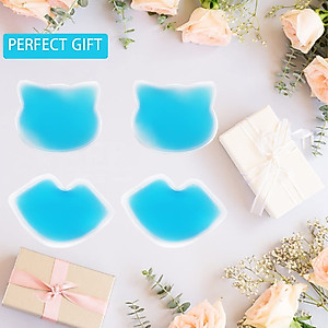Eye Pad Lip ice Packs, Gel Eye Pad Cold Eye Mask Hot Cold Compress Reusable Gel Eye Pads, Mini Gel ice Packs Lip fillers After Care, Lip ice Packs to Reduce Swelling and bruising (Blue)