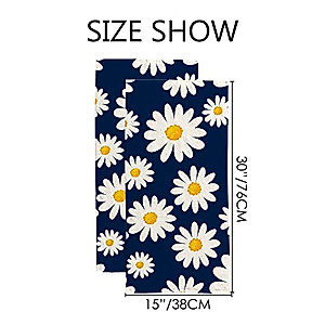 Hand Towel 2 Pack Fingertip Towel Face Towel Small Daisy Floral Flowers Country Garden Kitchen Tea Bar Dish Cloths Absorbent Dry Shower Towel