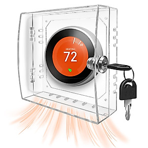PILISPARK Thermostat Lock Box with Key Thermostat Cover Universal Thermostat Lock Box Clear Small Thermostat Guard for Wall Thermostats for All Type Nest Thermostat 4.72''*4.72''*1.97'' or Smaller