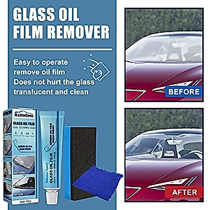 Car Glass Oil Film Cleaner, Car Cleaner Glass Oil Film Remover Windshields Cleaning Liquid, Universal Car Glass Polishing Degreaser Cleaner Oil Film Clean Polish Paste (3Pcs)