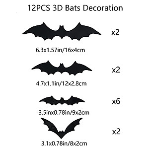 Halloween Party Decorations Happy Halloween Banner Foil Balloon Fringe Curtain Cake Topper Spider Web and 3D Bat, Halloween Party Favors Supplies