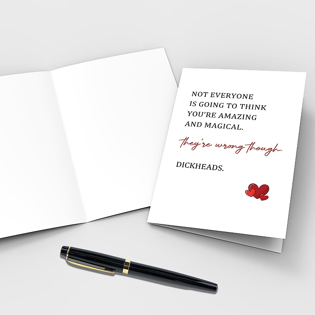 Qiliji Funny Encouragement Card for Men Women, Support Card for Friend, Affirmation Card for Sister Brother, Thank You Card, Not Everyone Think You're Amazing And Magical